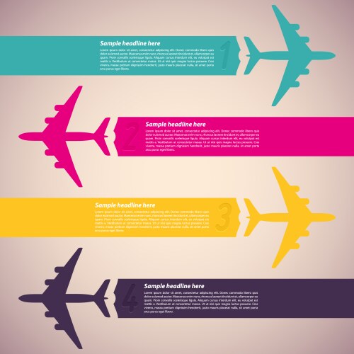 Background with colorful airplanes Royalty Free Vector Image
