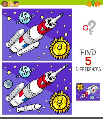 Differences game activity for children Royalty Free Vector