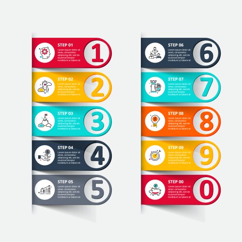 Augmented reality infographic 10 steps concept Vector Image