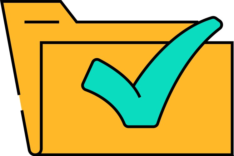 Graph check mark icon color Royalty Free Vector Image