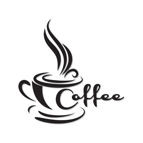 Coffee logo on white background Royalty Free Vector Image