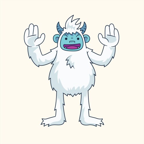 Yeti abominable snowman mascot Royalty Free Vector Image