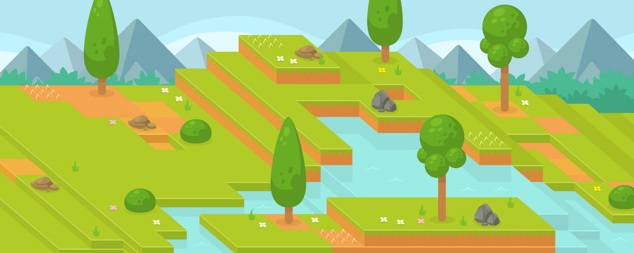 Nature game background Royalty Free Vector Image