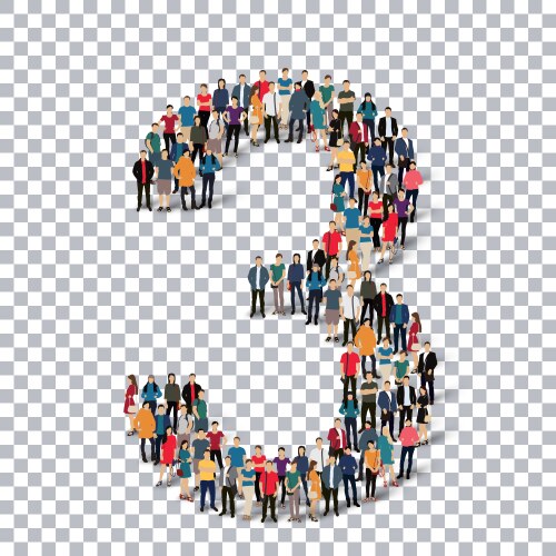 Large group of people in number 0 zero form Vector Image