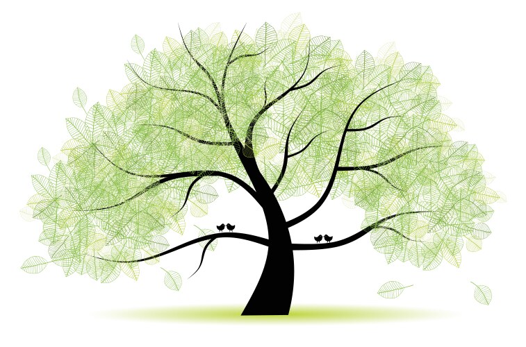 Tree silhouette color background Royalty Free Vector Image