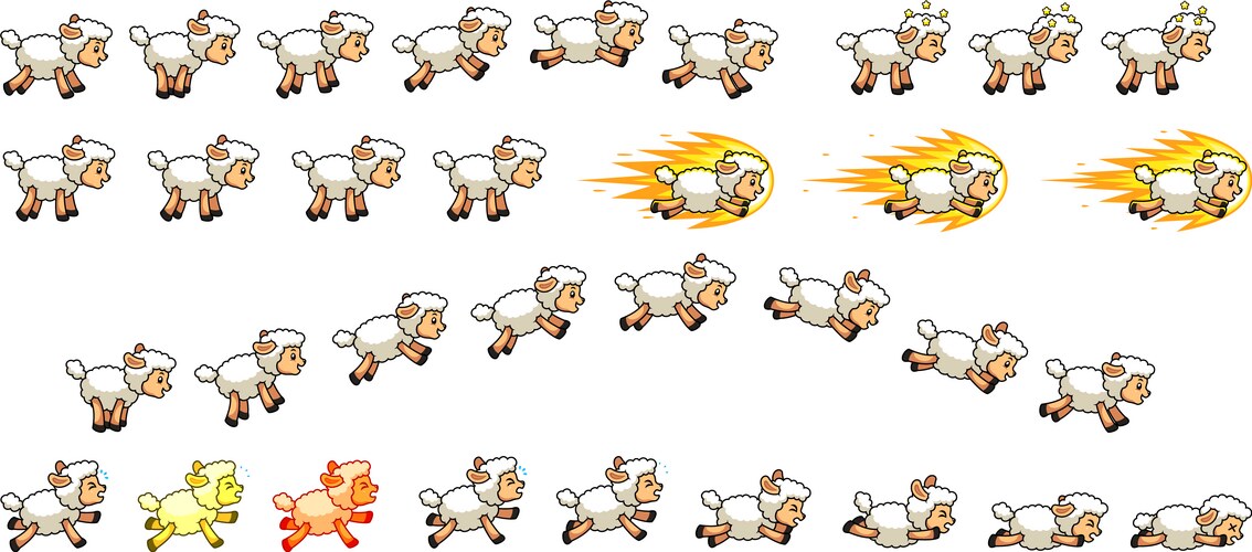 Sheep Sprites Vector Images (23)