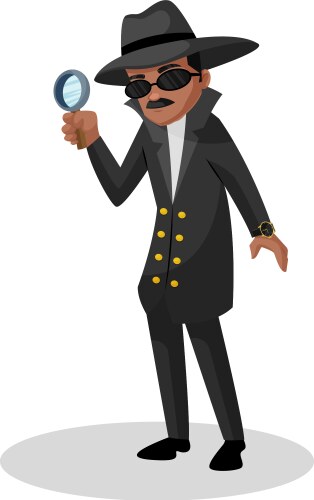 Hand-drawn of an inspector detective Royalty Free Vector