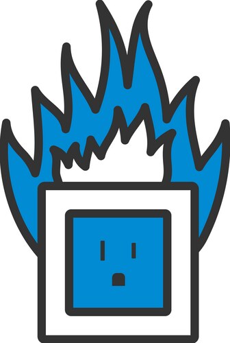 Fire wiring electric circuit cable with Royalty Free Vector