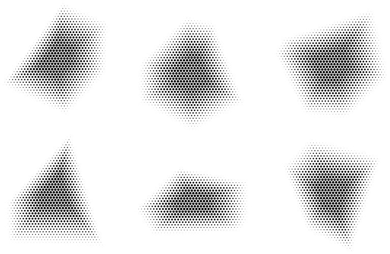 Halftone hexagon pattern reprographic technique Vector Image