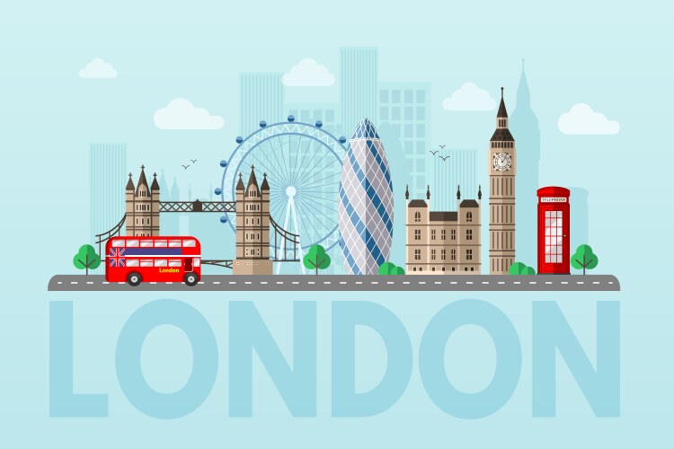 Isometry city london Royalty Free Vector Image