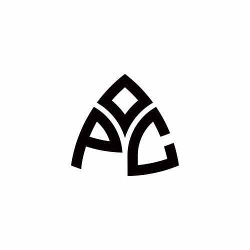 Pc monogram logo with sharped shape design Vector Image