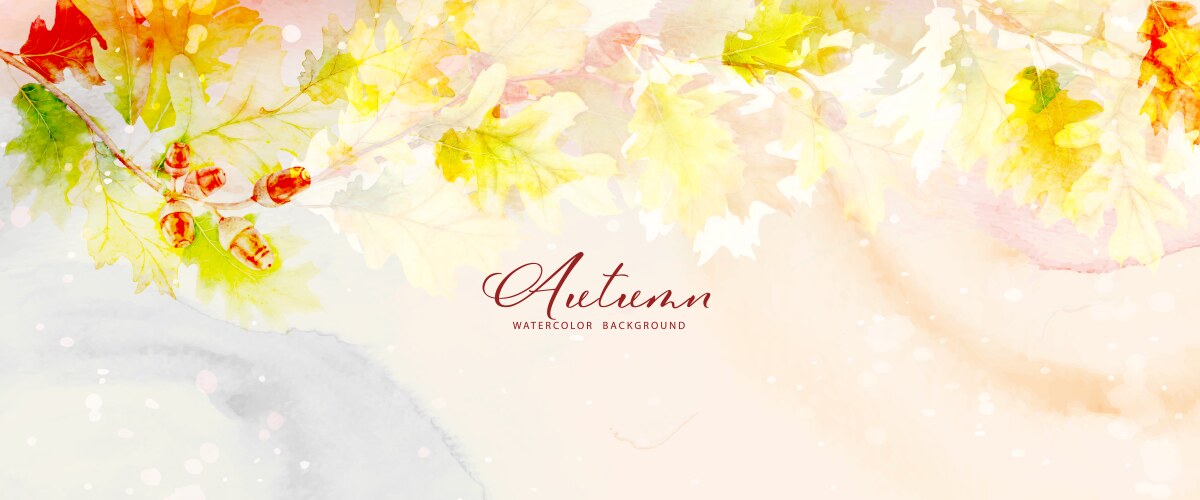 Watercolor abstract autumn background with maple Vector Image