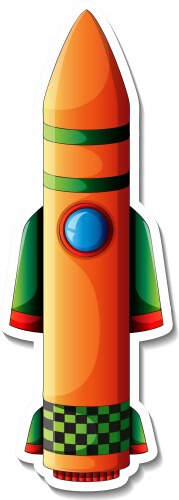 Rocket colored cartoon drawing Royalty Free Vector Image