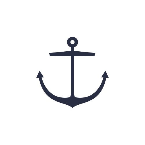 Realistic 3d detailed anchor and rope Royalty Free Vector