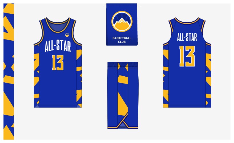 Basketball uniform mockup template design Vector Image