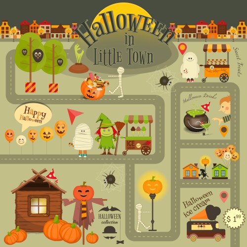 Halloween Town Vector Images (over 930)