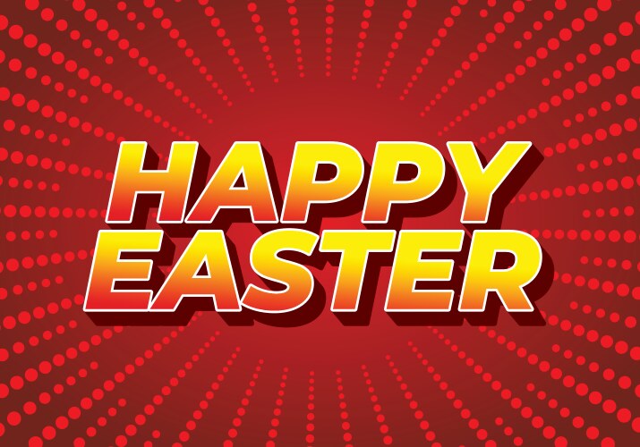 Happy easter text effect design in eye catching Vector Image