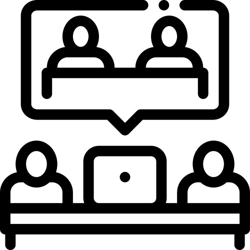 Third party discussion icon outline Royalty Free Vector