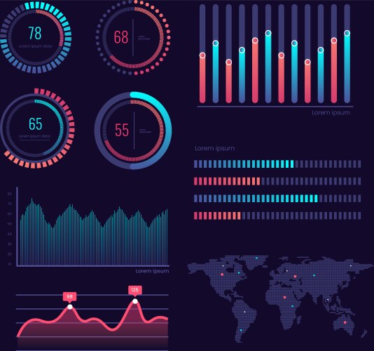 Professional dashboard element collection Vector Image