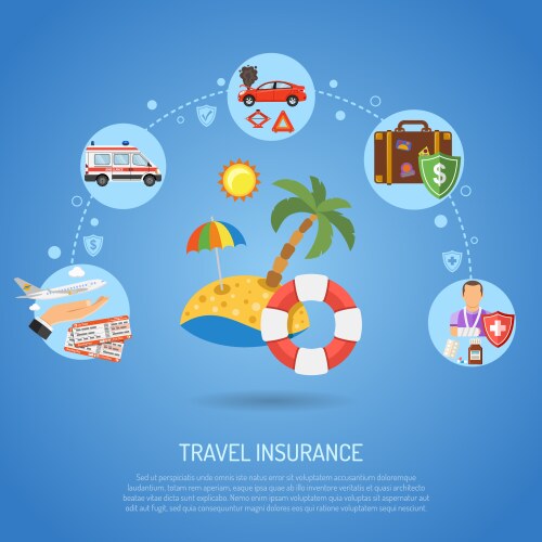 Travel insurance lp template Royalty Free Vector Image