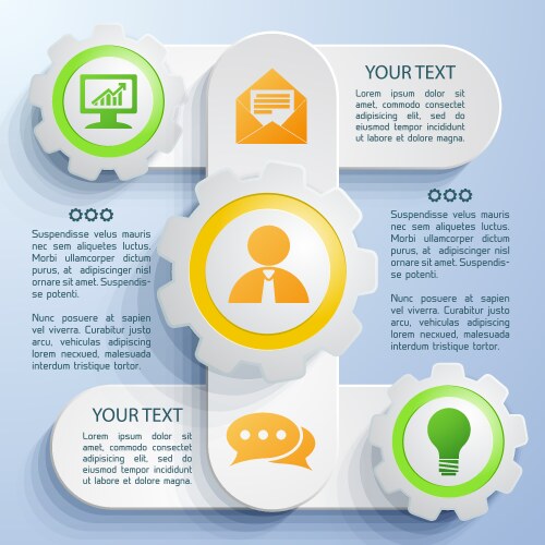 Flat business project startup elements set Vector Image