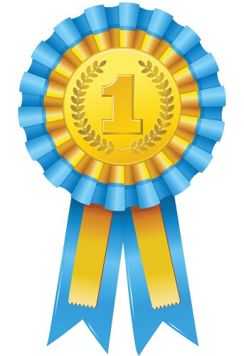 First place award ribbon Royalty Free Vector Image