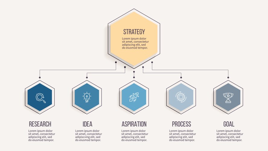 Light bulb infographic idea chart with 5 steps Vector Image