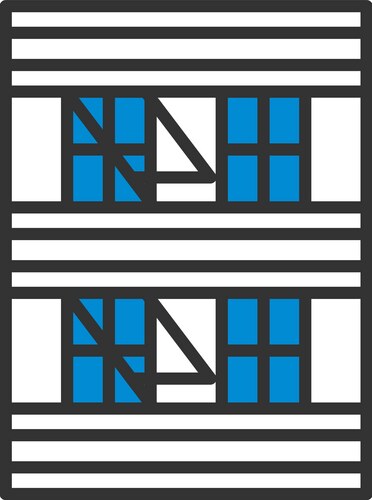 In case of fire emergency plan stick figure Vector Image