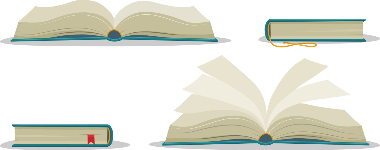 Cartoon Open Book Side View Cartoon Girl Meditating With Big Open Book