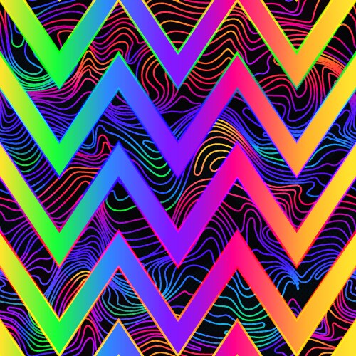 Ultraviolet neon wavy lines seamless pattern Vector Image