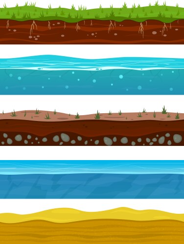 Soil profile and horizons piece land Royalty Free Vector