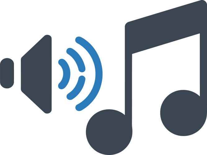 Music note icon simple flat style Royalty Free Vector Image