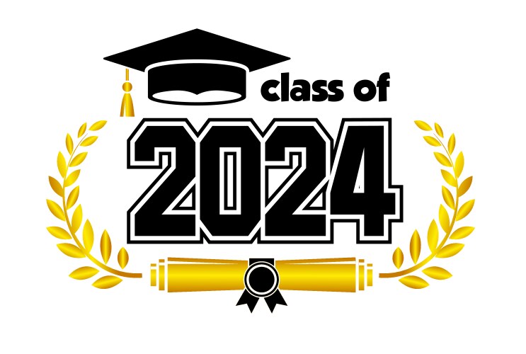 2024 graduate class logo Royalty Free Vector Image