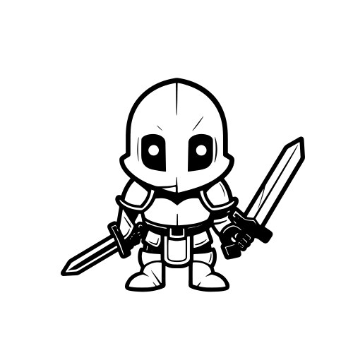 Simple warrior hand-drawn artwork Royalty Free Vector Image