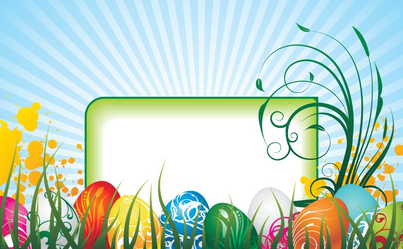 Cartoon easter background Royalty Free Vector Image