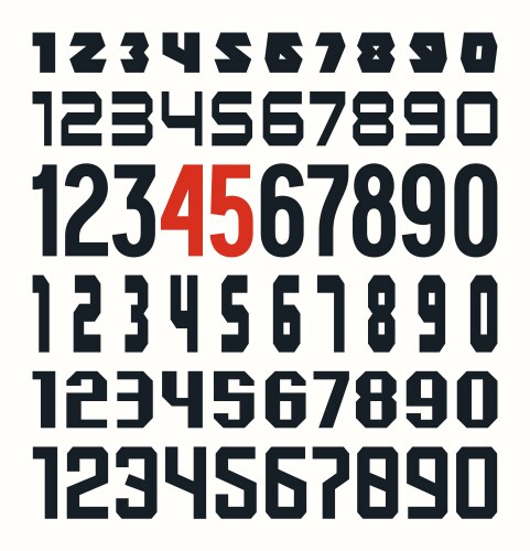 Sport race numbers set Royalty Free Vector Image