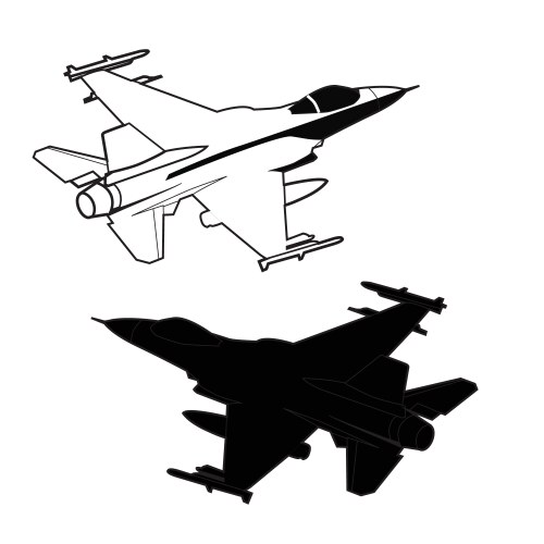 Black silhouette ot airplane jet engine Royalty Free Vector