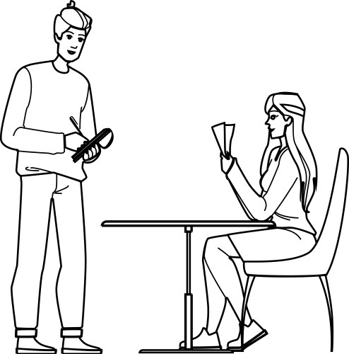 Cartoon Waiter Notepad Vector Images (21)