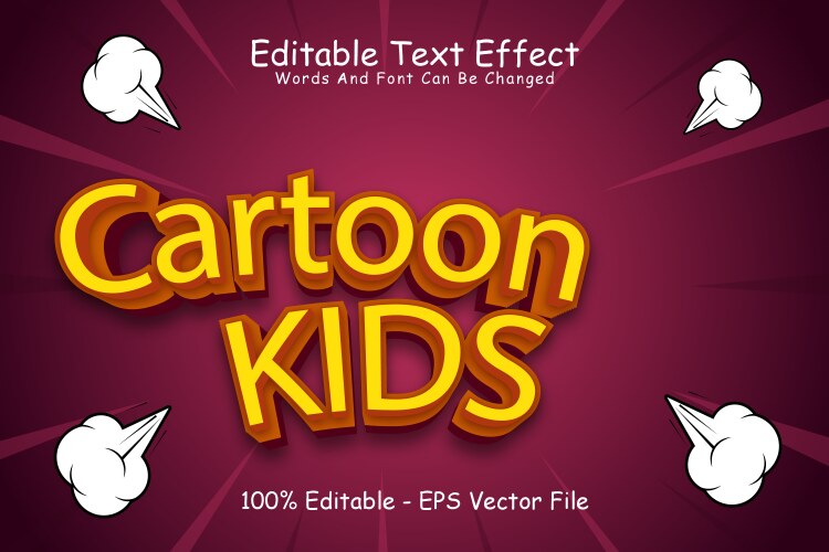 Purple leaf text effect emboss cartoon style Vector Image