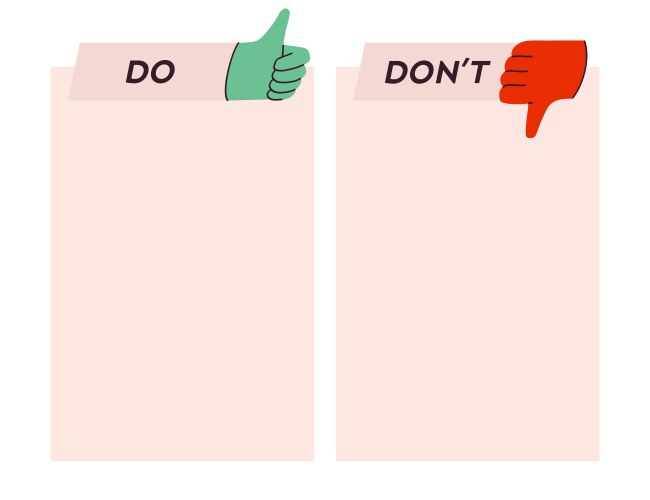 Do and dont frame template hand draw style Vector Image