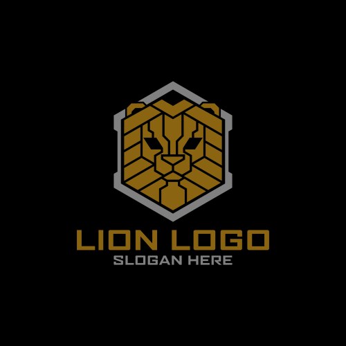 Lion logo tactical military Royalty Free Vector Image