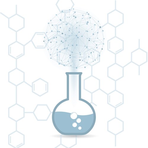 Modern scientific background with hexagons lines Vector Image