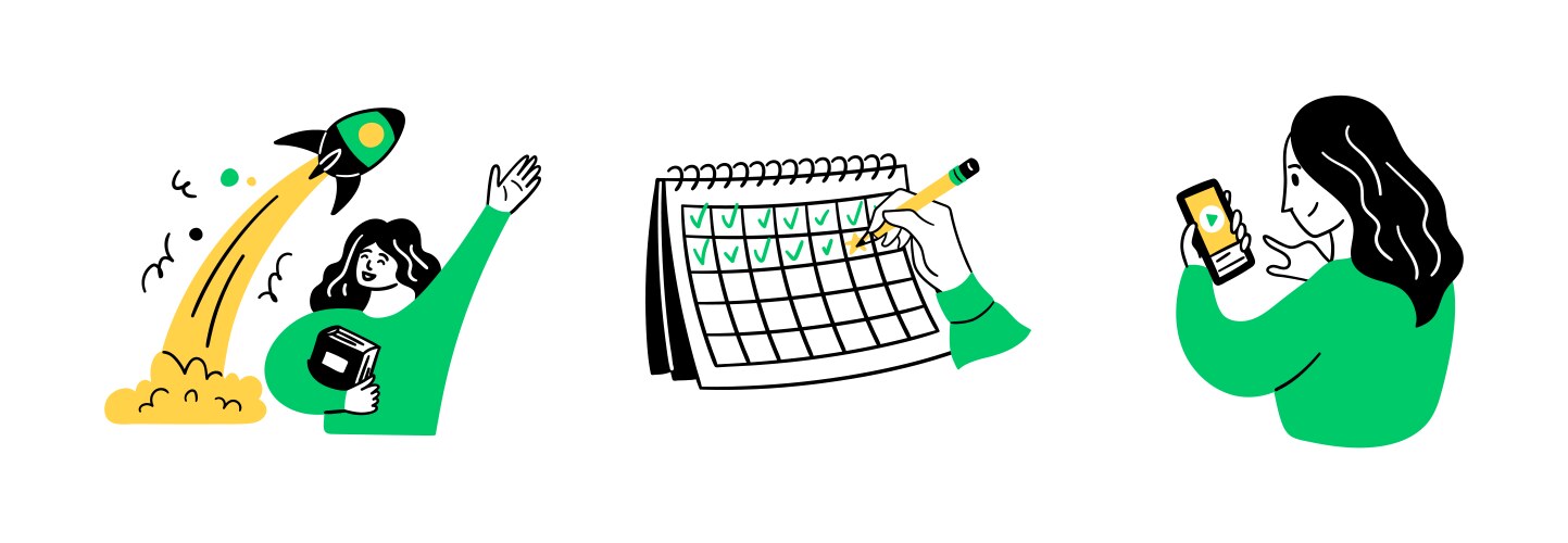 Cartoon color educational and self-development Vector Image