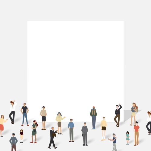 People group chat icon frame Royalty Free Vector Image