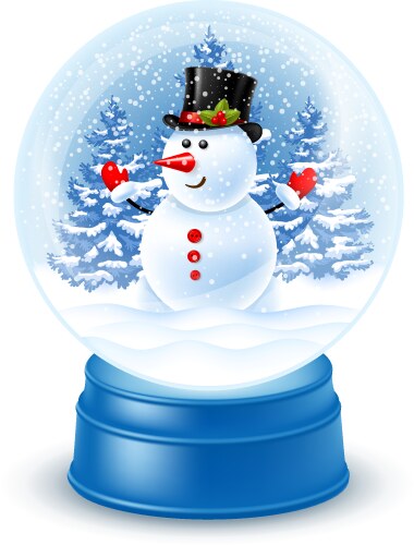 Snowman in snow globe Royalty Free Vector Image