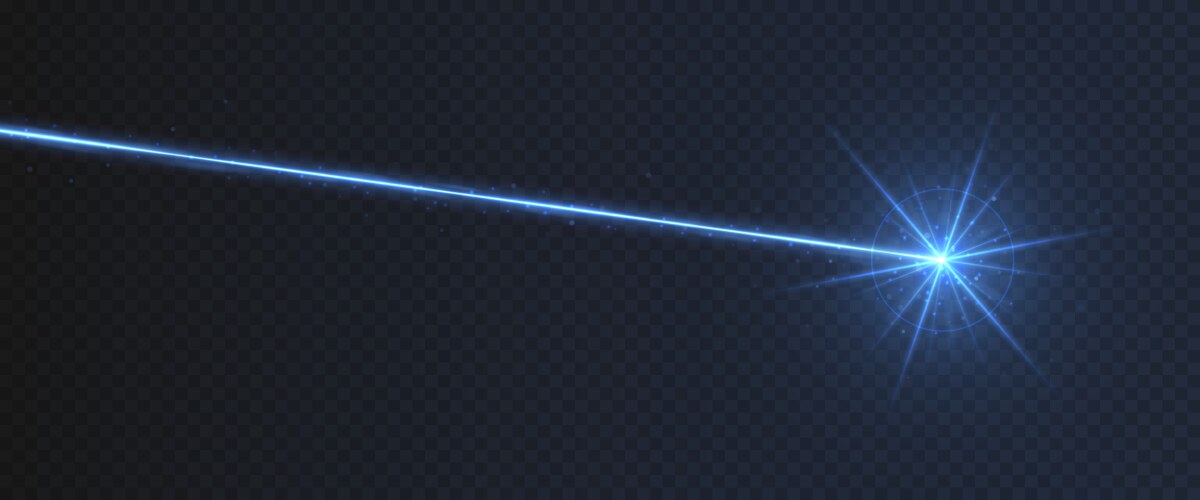 Blue laser beam light effect isolated Royalty Free Vector
