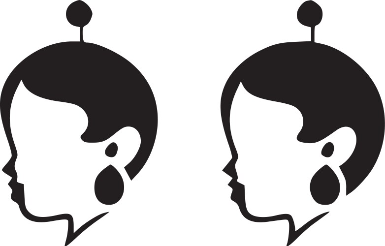 Earrings - black and white isolated icon Vector Image