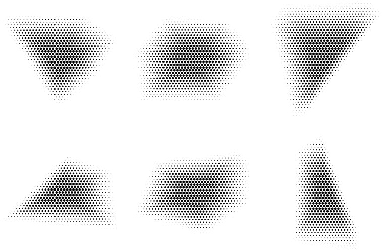 Halftone hexagon pattern reprographic technique Vector Image