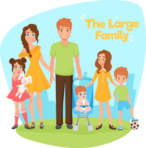 Big family portrait Royalty Free Vector Image - VectorStock