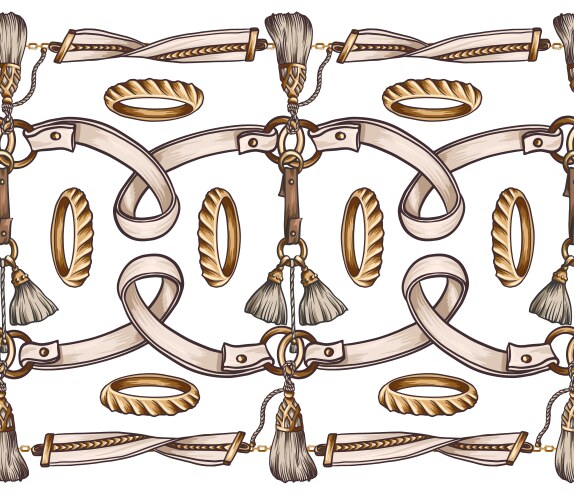 Seamless pattern with belts chain Royalty Free Vector Image